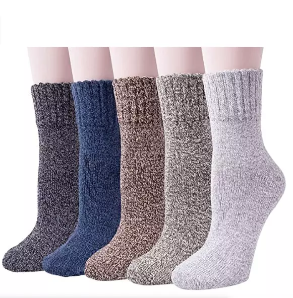 Senker warme wollen dik gebreide wintersokken (5-pack)