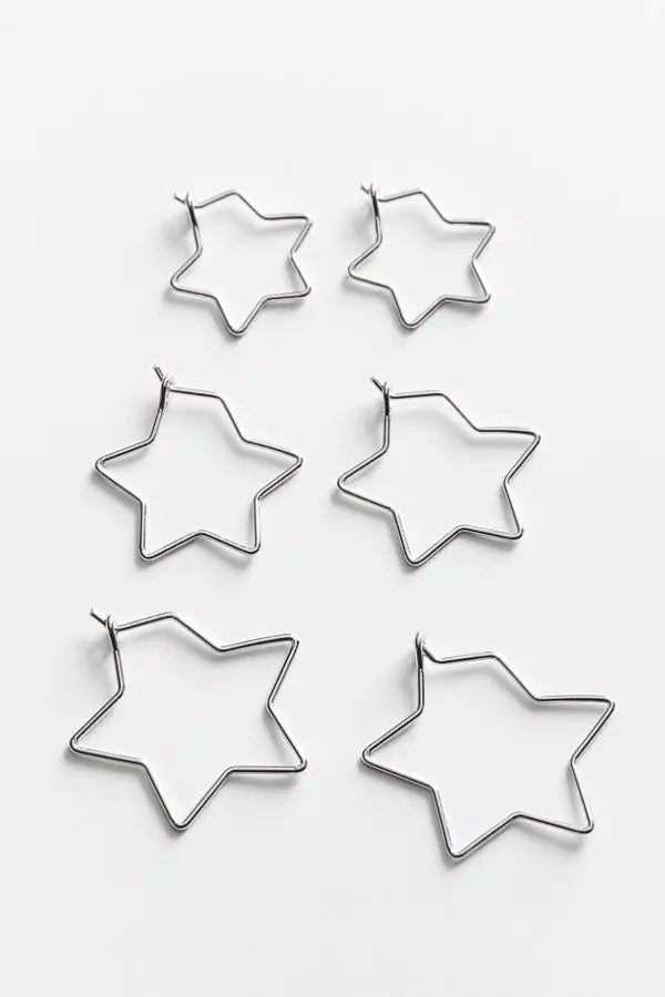 Mini Star Hoop Earring Set