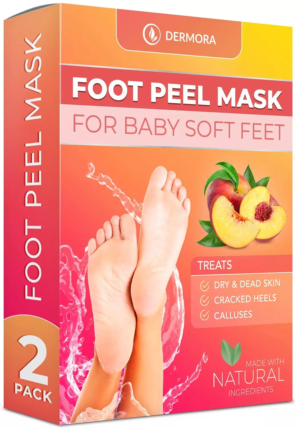 Masque exfoliant pour les pieds DERMORA (paquet de 2)