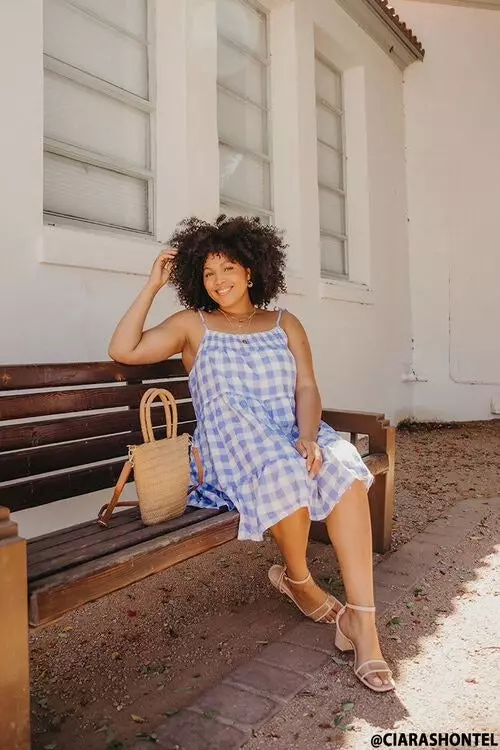 Plus Size Gingham Mini Dress