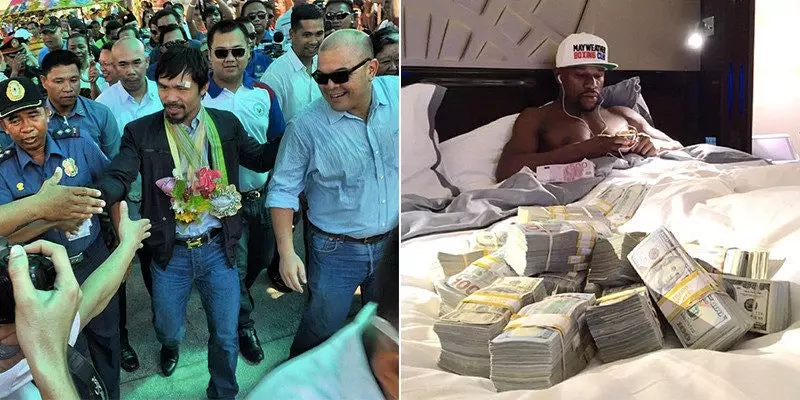 Het dagelijkse leven van Pacquiao en Mayweather kan niet meer verschillen