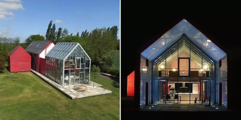 Met een druk op de knop verandert deze boerderij op magische wijze in een glazen huis (foto's)