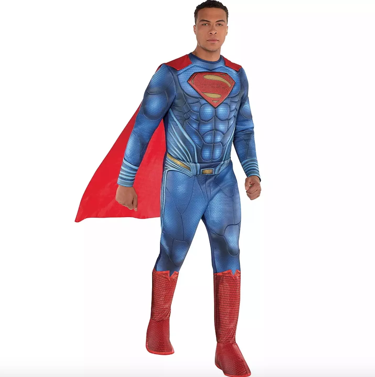 Dale Moss hadde på seg et Superman-kostyme for Party City.