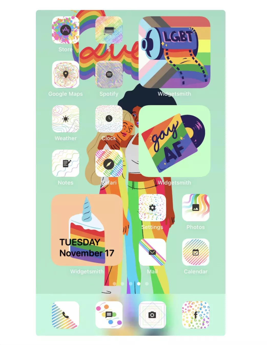 Paket Ikon iPhone Rainbow Pride iOS 14