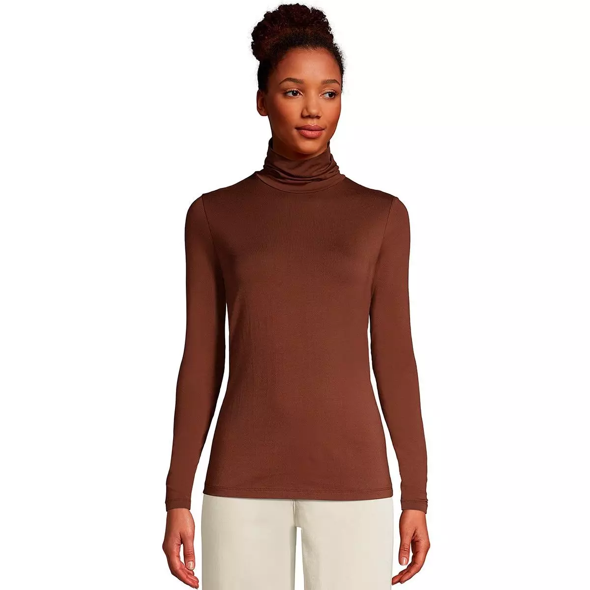 Women's Lands' End Lightweight Fitted Turtleneck