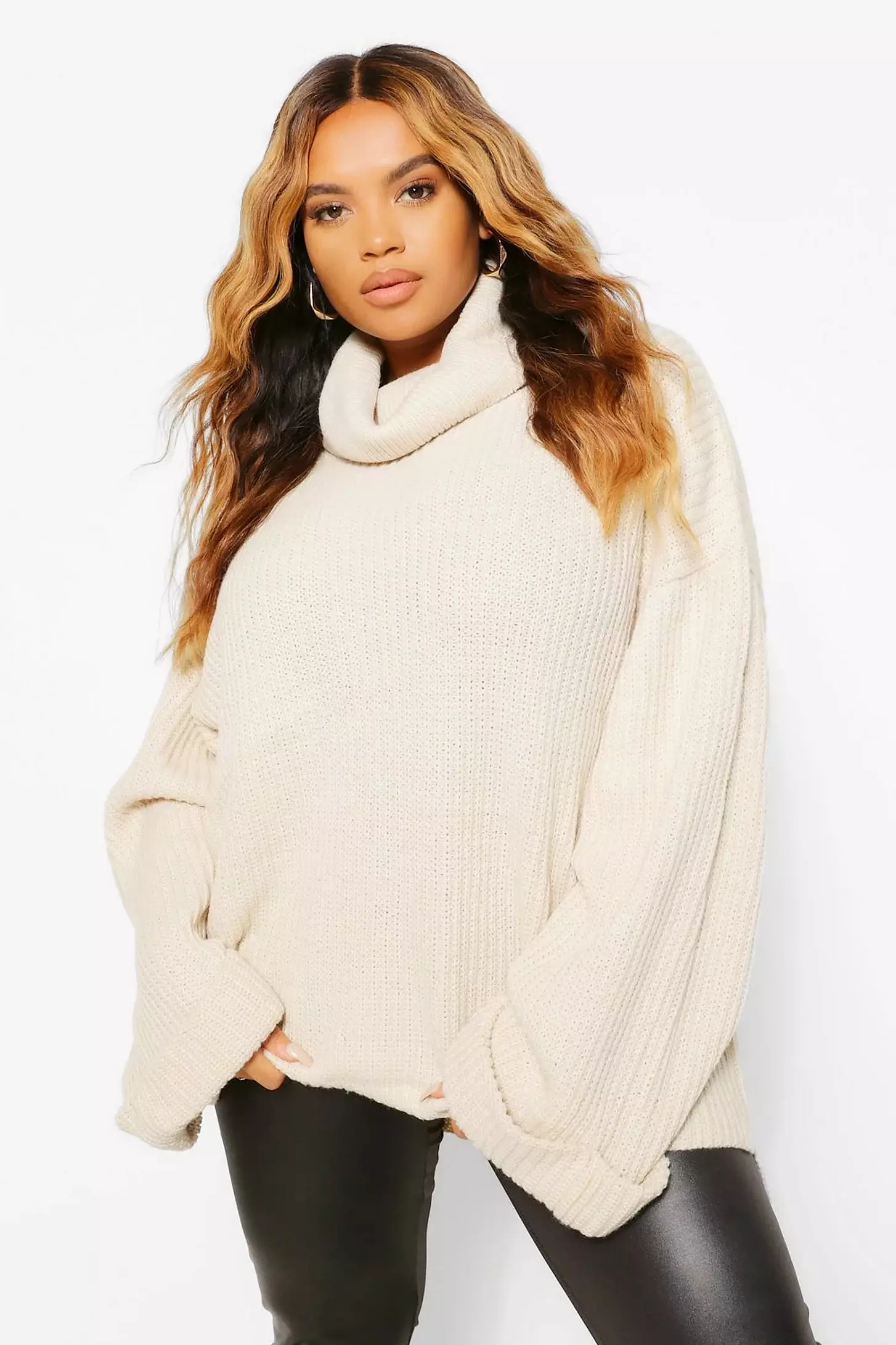 Plus Chunky Turtleneck Oversized սվիտեր