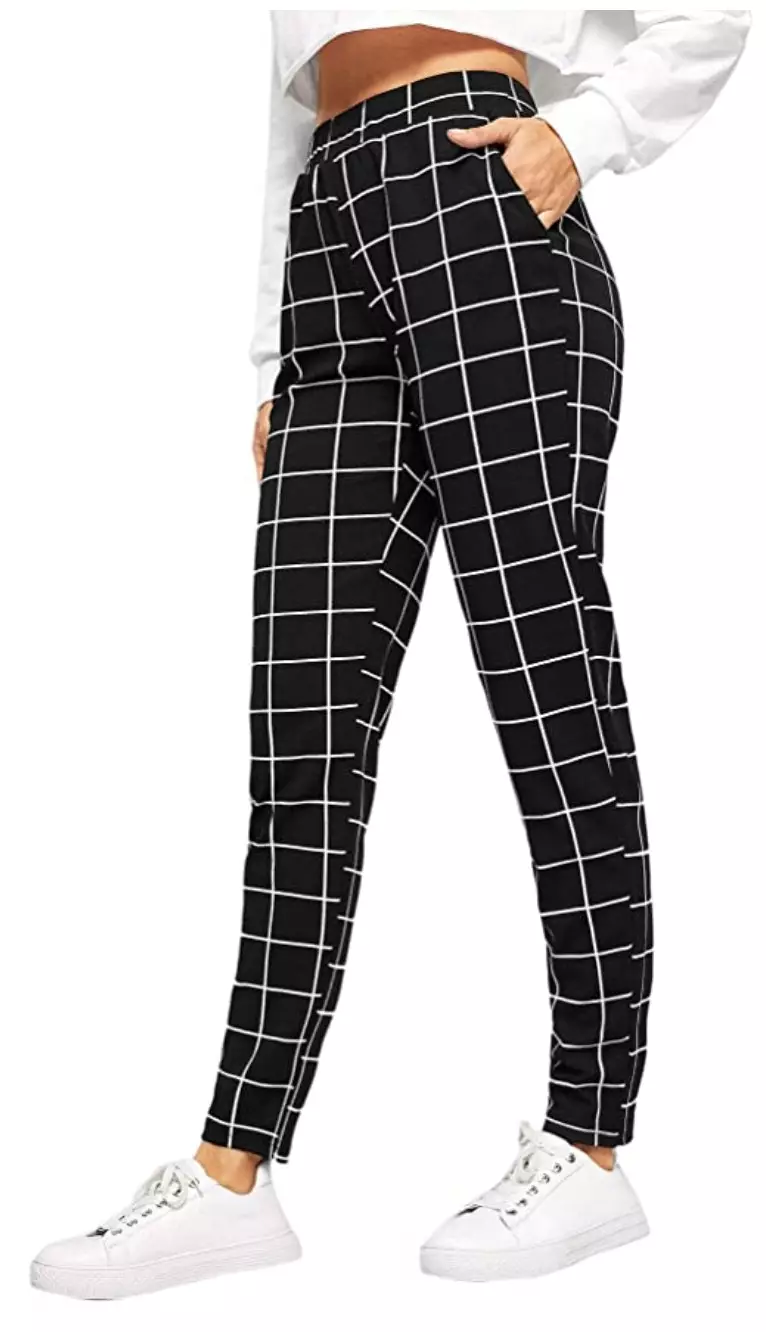 SweatyRocks Damen-Hosen Lässige Leggings mit hoher Taille, dehnbare Arbeitshose