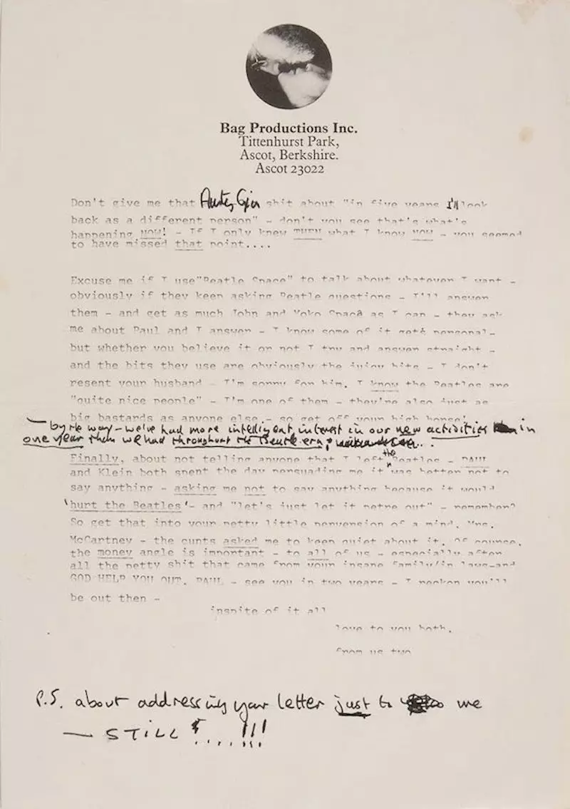 Carta de John Lennon recém-descoberta pode revelar a verdadeira razão pela qual os Beatles se separaram 126846_2