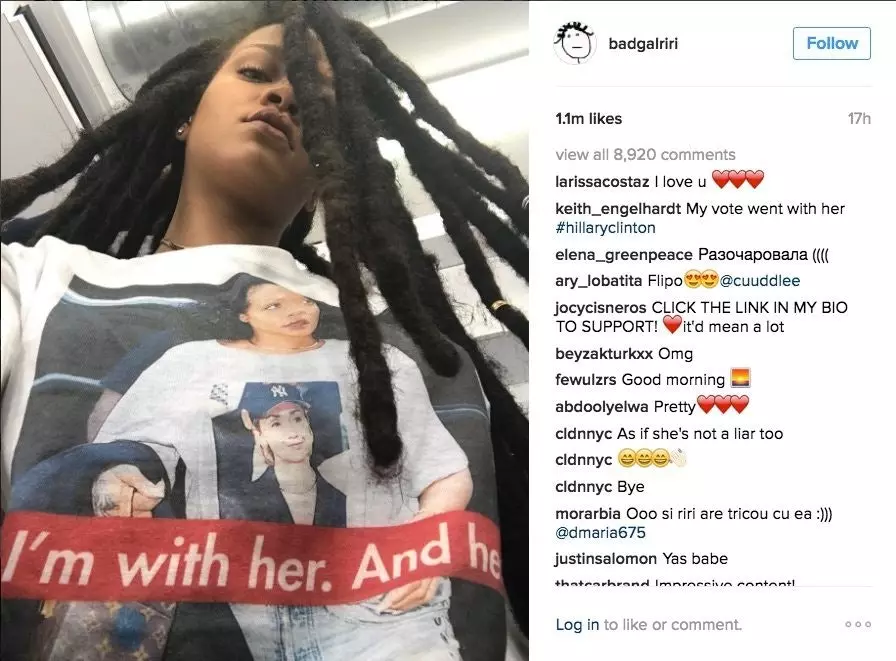 Rihanna Menang Pemilu Kanthi Kaos Hillary Clinton Gaya 'Inception' 128544_1