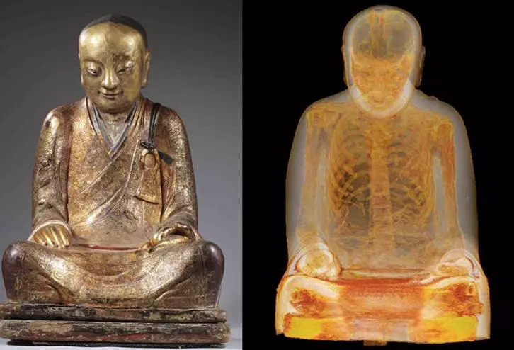 Un monaco mummificato di 1.000 anni è stato scoperto all'interno di una statua di Buddha 129939_2