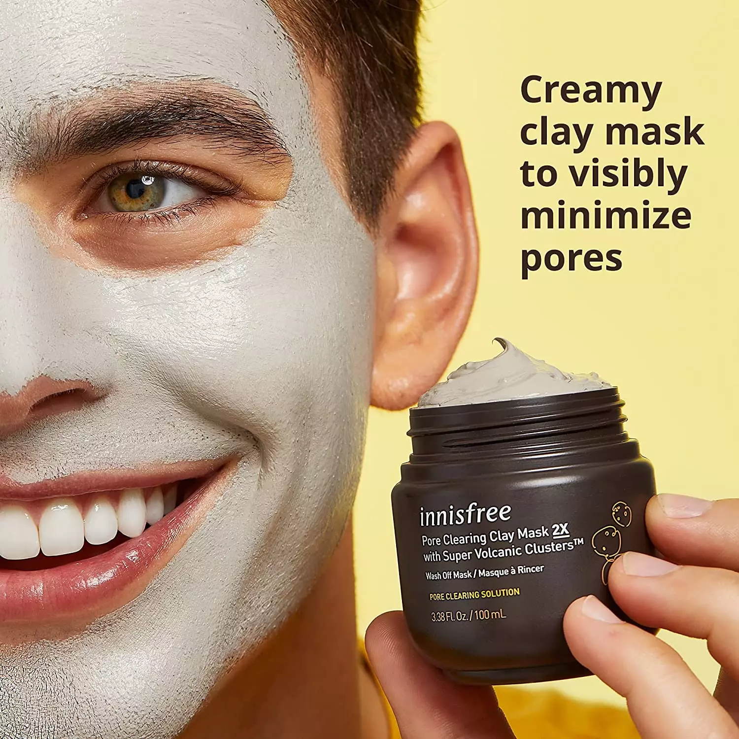 innisfree Pore Clearing Clay Masken mat vulkanesche Stärekoup