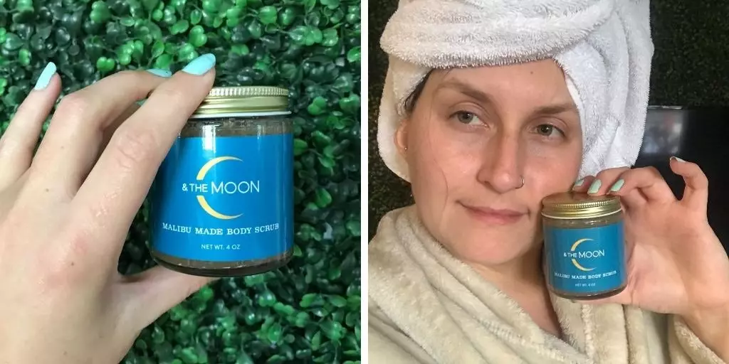 Rachel Varina prueba el exfoliante corporal Malibu Made de C & The Moon para Elite Daily