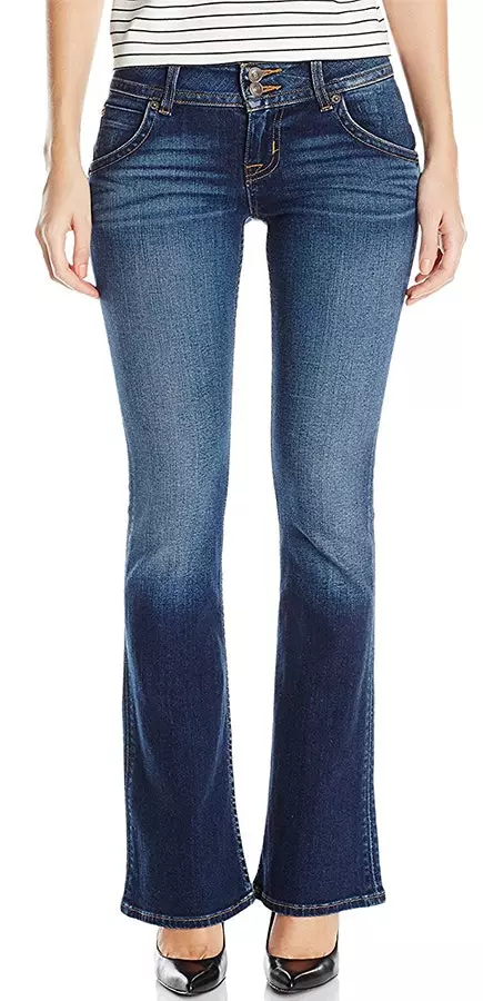 Hudson Jeans, Dame Petite Størrelse Signature Bootcut Flap Pocket Jean