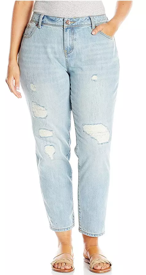 MYNT, 1972 Virina Plus Size Destructed Boyfriend Cropped Jean