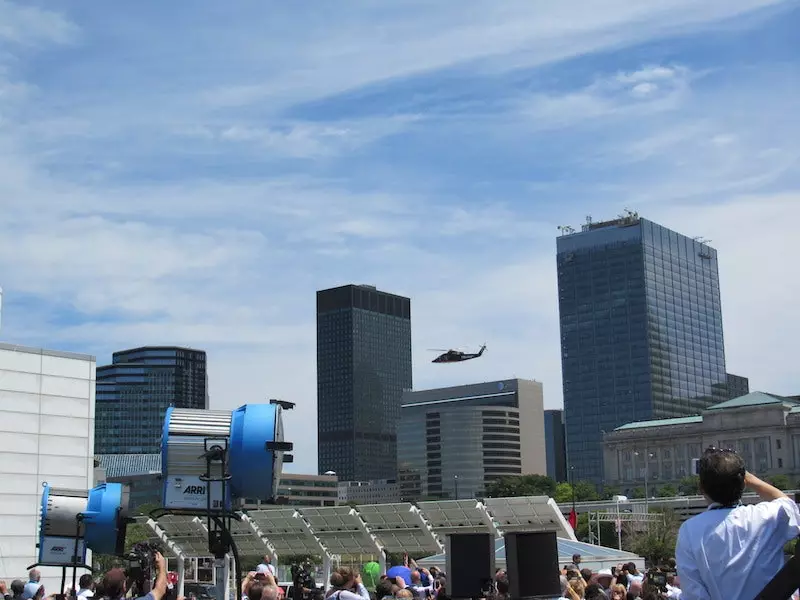 L'arribada de l'helicòpter de Trump a Cleveland va sortir directament d'una mala pel·lícula d'acció 25872_1