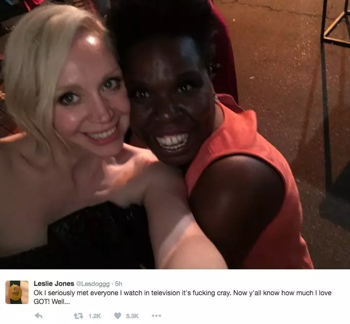 Leslie Jones mødte 'GOT'-castet til Emmys og live-tweetede det hele 28777_2