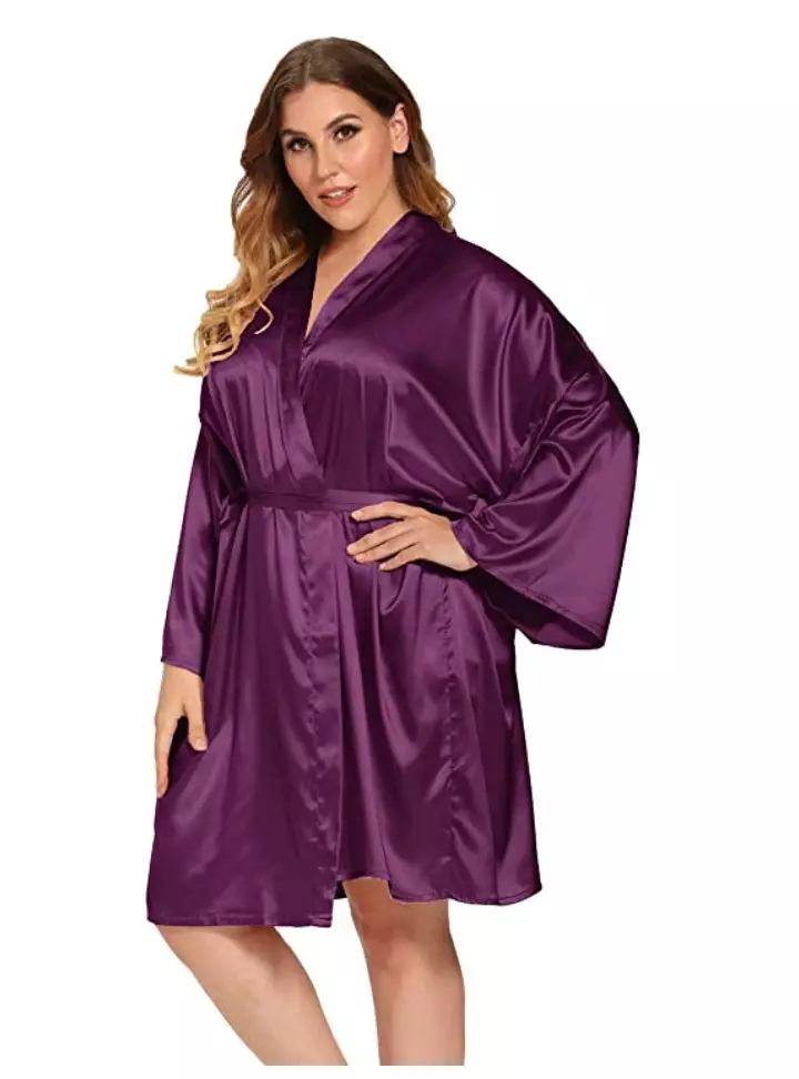 V Vaborous Plus Size Satin Kobo