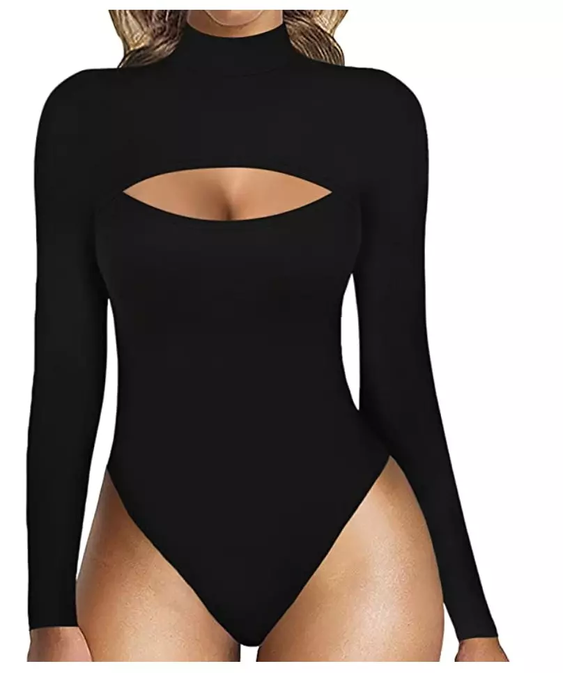 MANGOPOP Cutout Bodysuit ea Sleeve Long