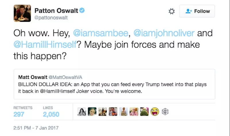 Mark Hamill Faris la Tweets de Trump Elteneblaj Registrante ilin En Sia Jokera Voĉo 33663_1