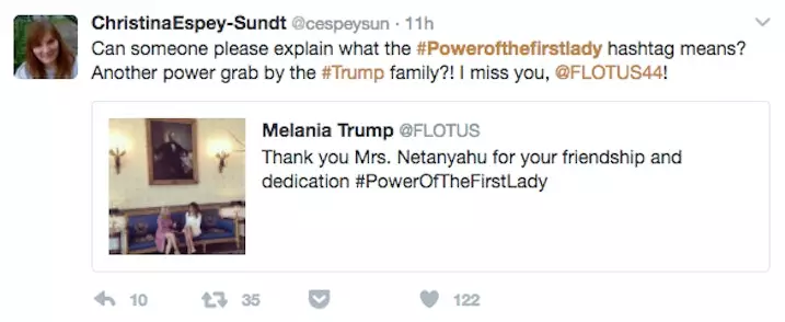 Melania Trump sigue tuiteando el hashtag 'inspirador' y nadie puede descifrarlo 33991_3