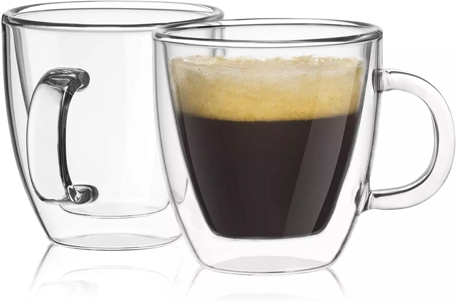 JoyJolt Savor vasos illantes de dobre parede tazas de espresso (conxunto de 2)