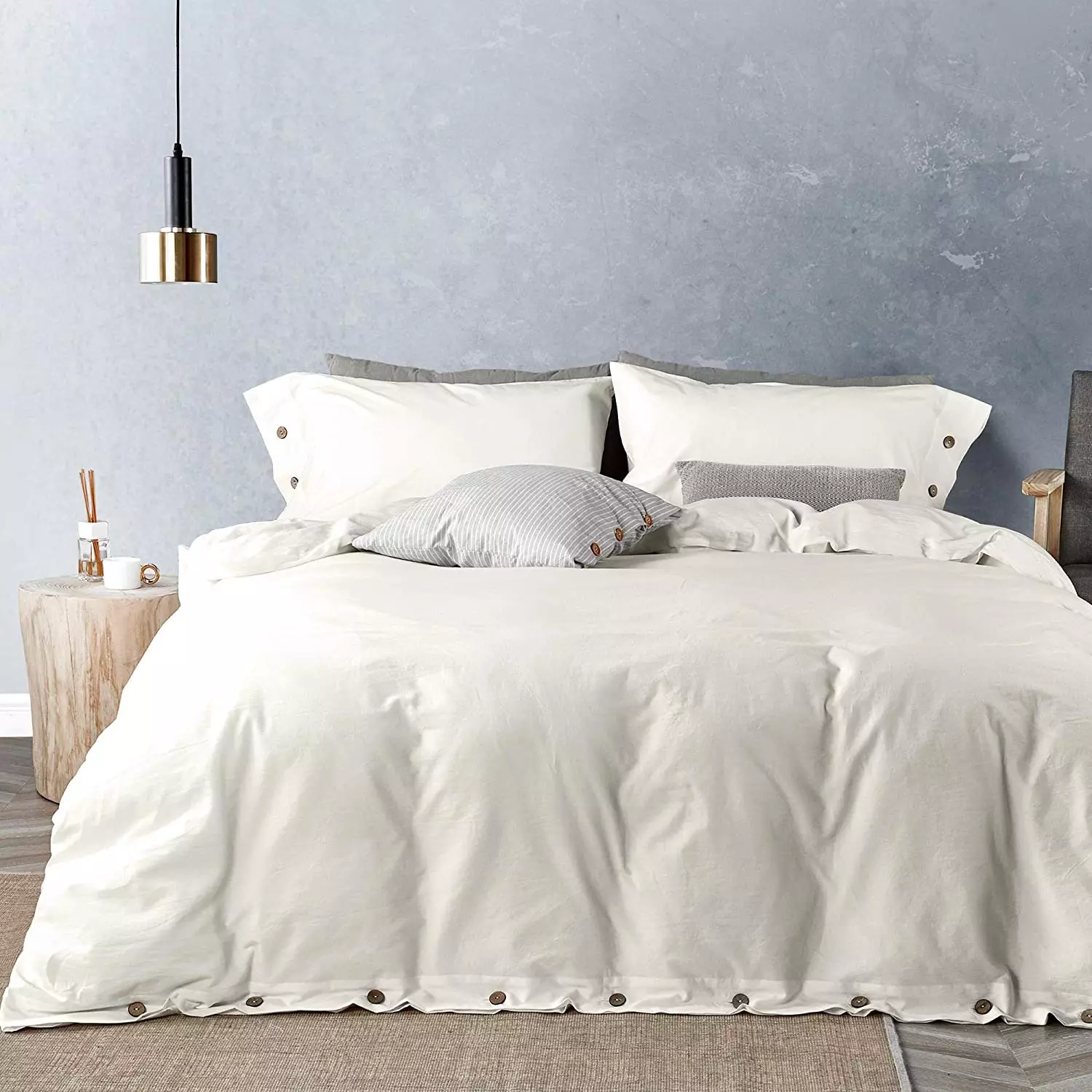 JELLYMONI Bán 100% Cotton Nite Clúdach Duvet Set, 3 phíosa