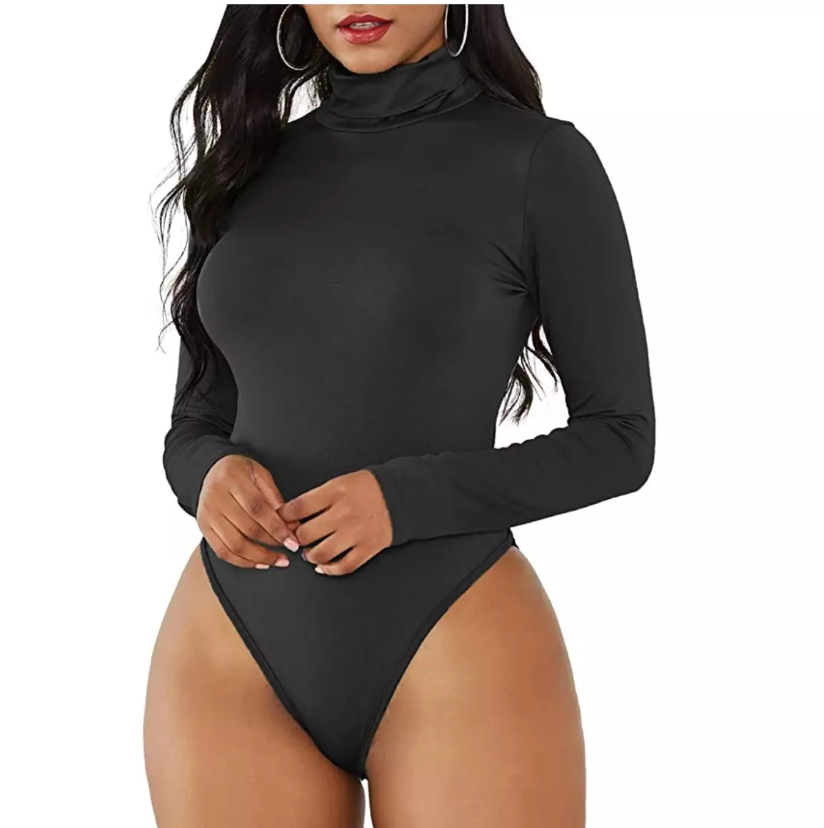 Century Star uzun yengi turtleneck bodysuit