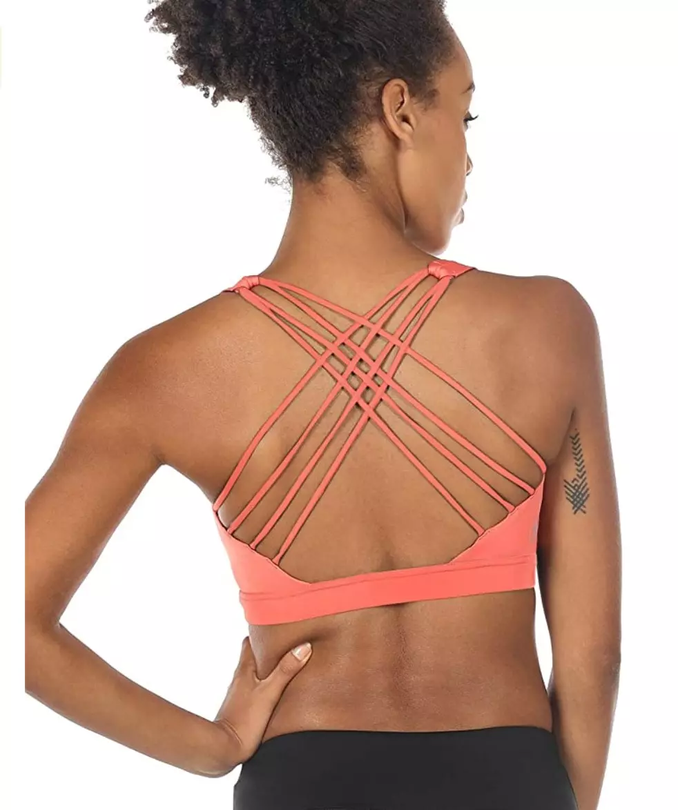 Icyzone Strappy Padded Yoga Egwuregwu Bra