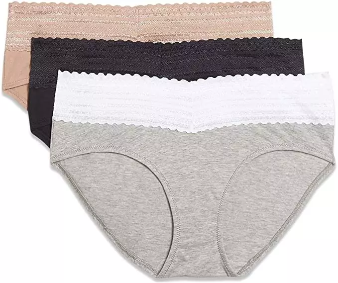 Warner's No Pinch Cotton Hipster Braguitas de encaje (paquete de 3)