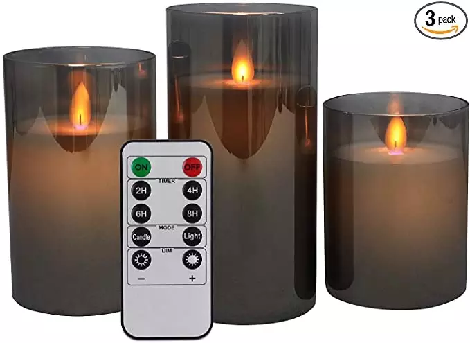 Velas sin llama LED parpadeantes YFYTRE (juego de 3)