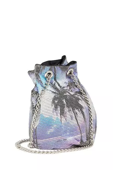 Whiting & Davis Multi Palms Crossbody Bucket Bag