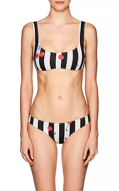 SAUKI & TSARKI Elle Cherry Striped Bikini Top