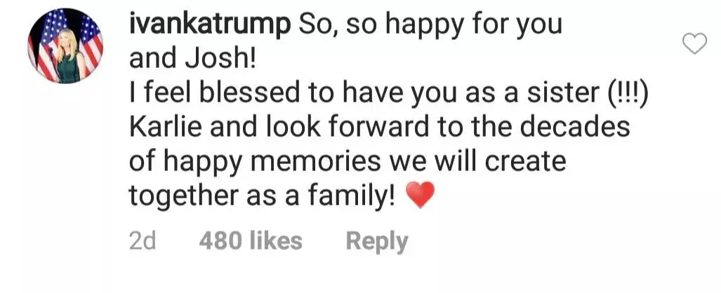 O comentario de Ivanka Trump sobre a publicación de compromiso de Karlie Kloss ten os fans moi cabreados 64432_1