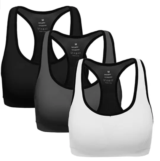 MIRITY Reggiseni sportivi con dorso scollato (confezione da 3)