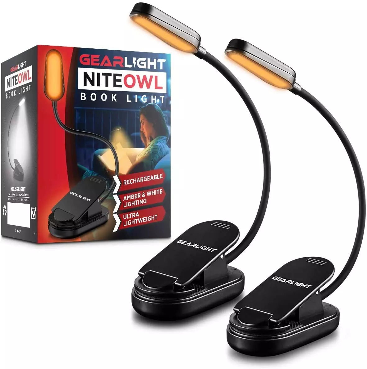 GearLight NiteOwl Book Light (2 پیک)