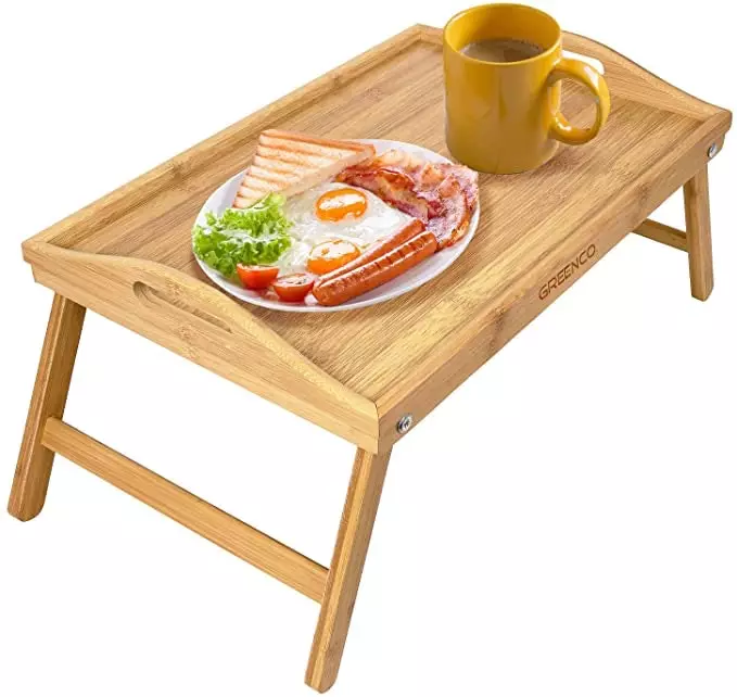 Greenco Bed Tray Tafel mei opklapbere skonken