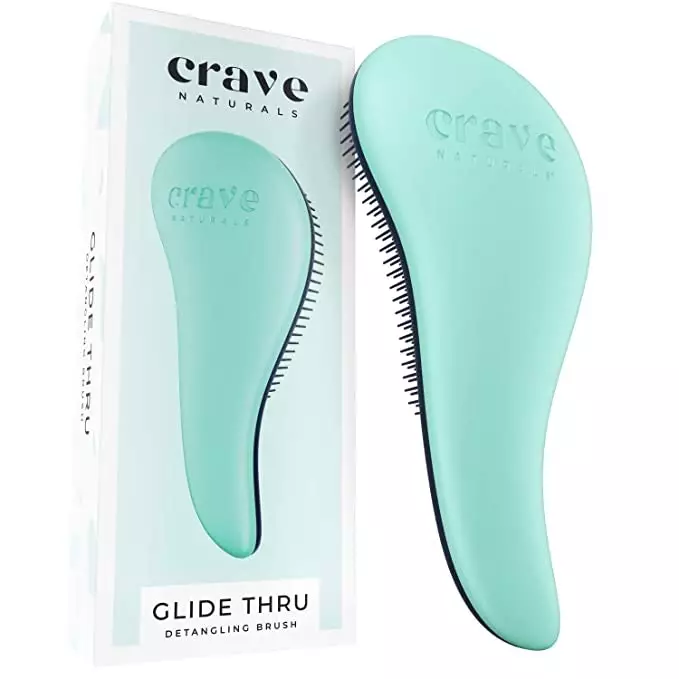 Crave Naturals Glide Thru Detangling Brush ji bo Mezin û Zarokan