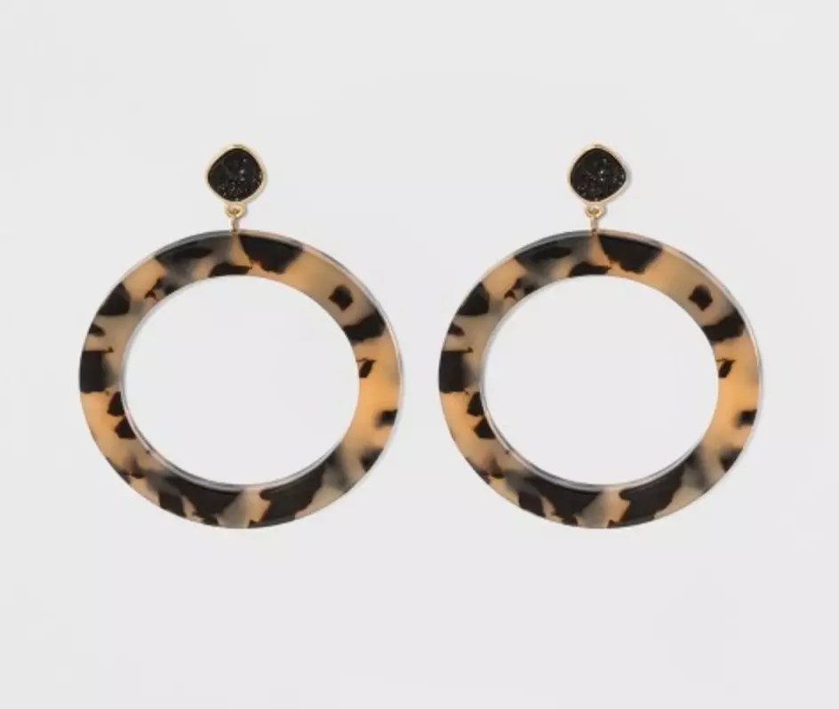 SUGARFIX By BaubleBar Resin Hoop Earrings With Druzy