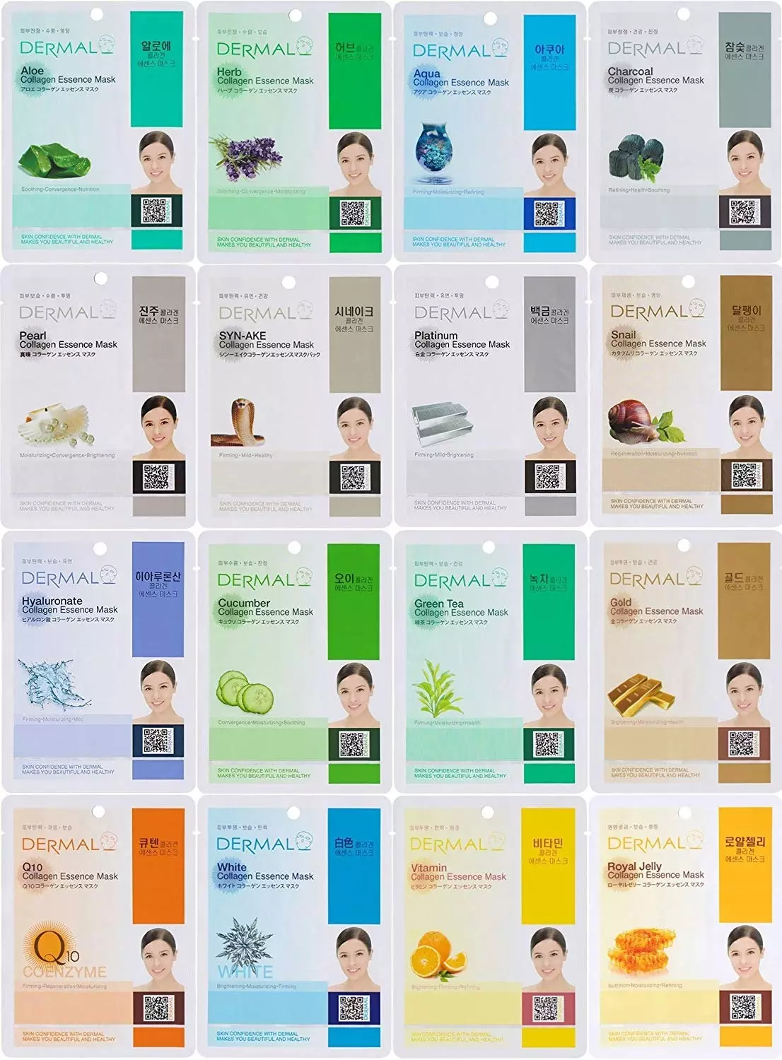 DERMAL Facial Mask Sheets (16 Gói)