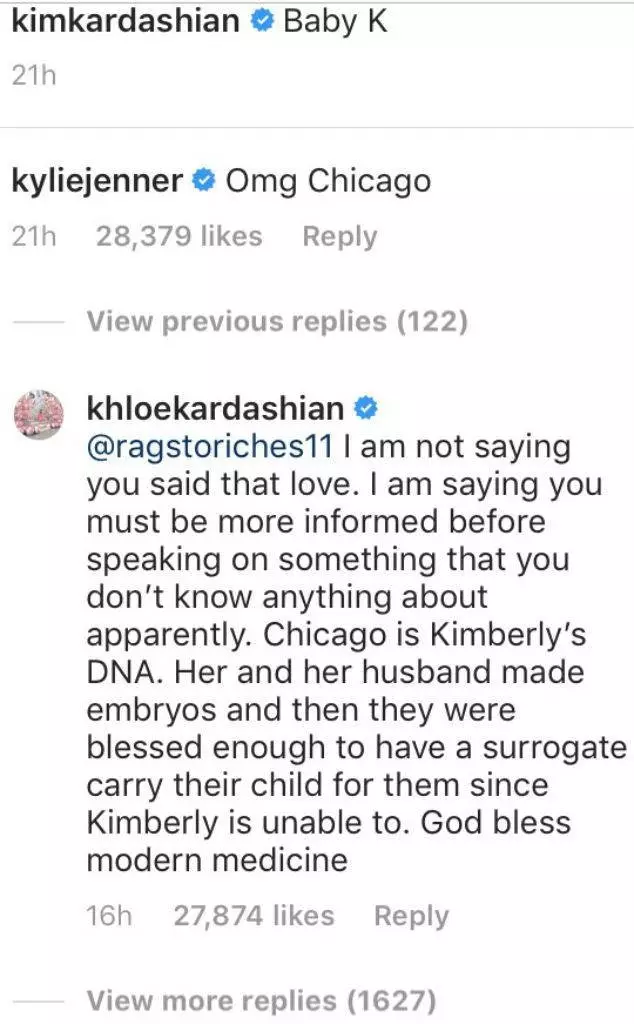 Khloé K Alisoma Kabisa Troli Aliyesema Chicago Sio Mtoto wa Kim wa Kibiolojia 76537_1