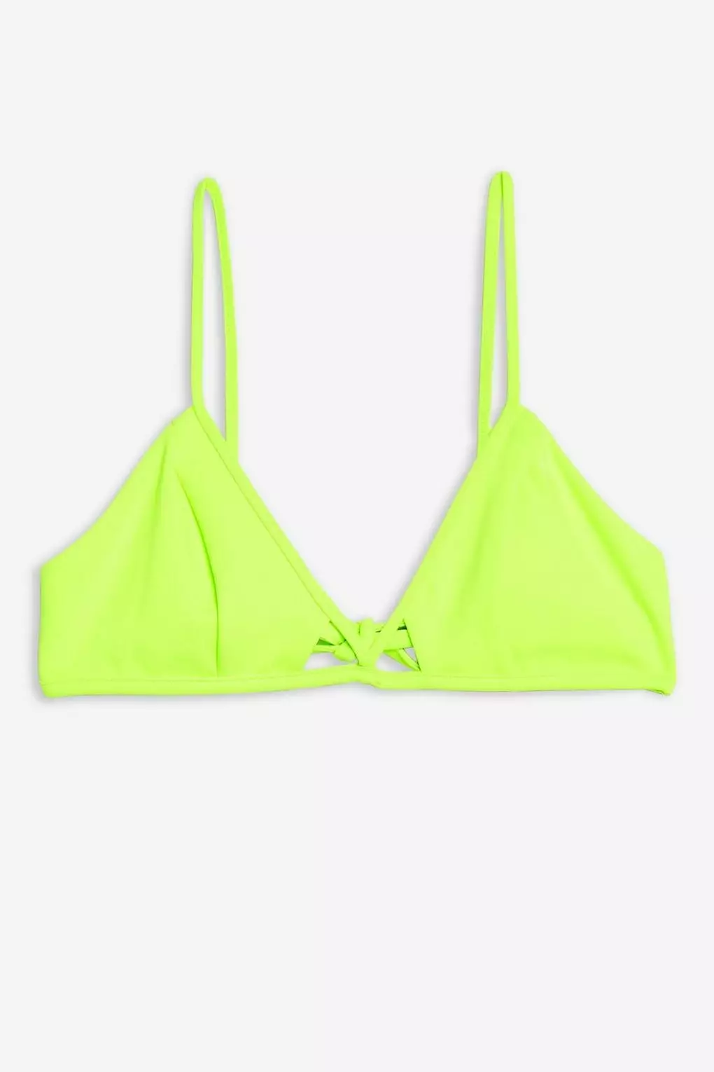 Neon ສີເຫຼືອງຕັດອອກ Bikini Crop Top