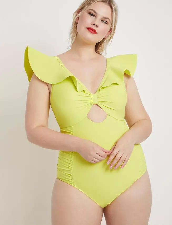 Drama Ruffle Ọkan nkan Swimsuit