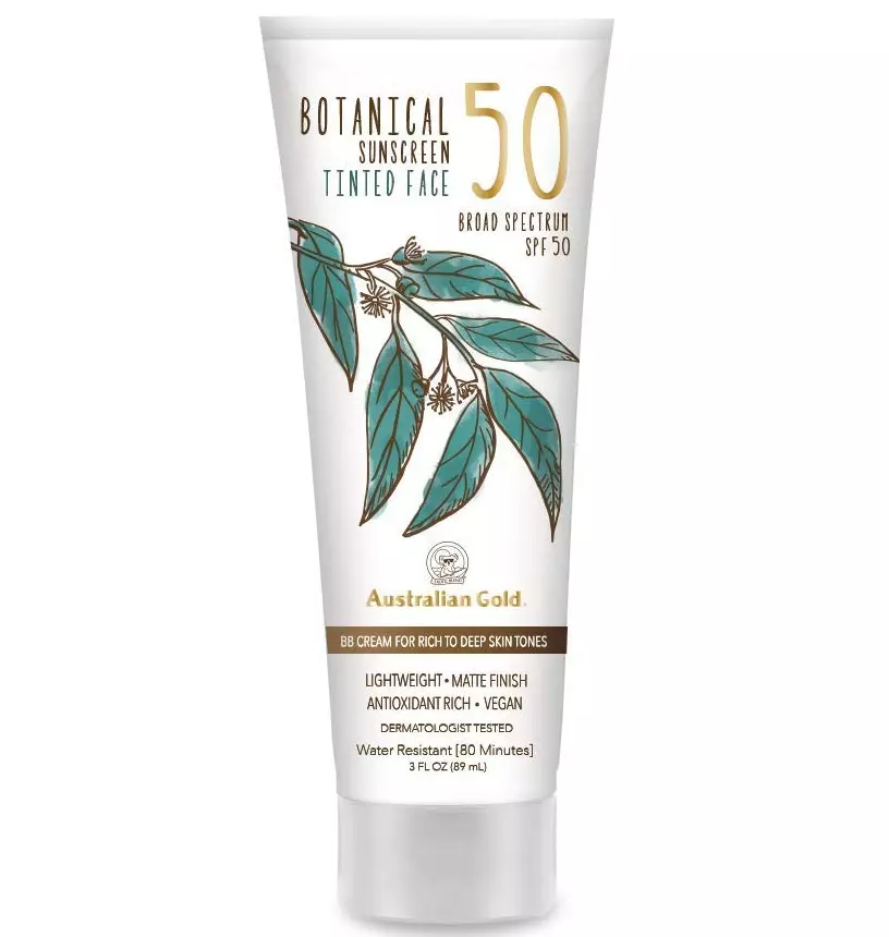 Australský zlatý botanický opalovací krém Tinted Face BB Cream SPF 50