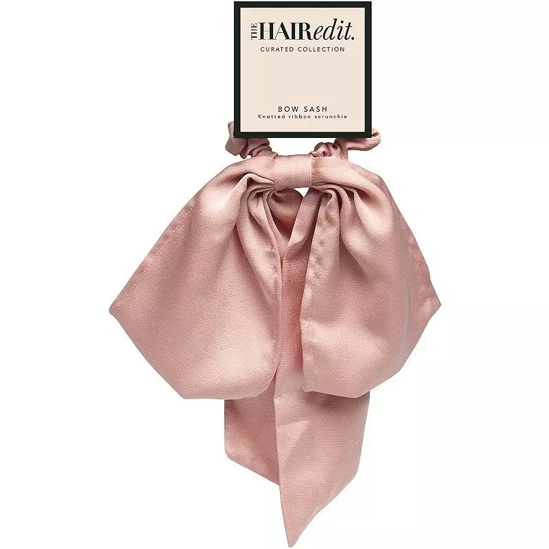 The Hair Edit Blush Knotted Ribbon Scrunchie