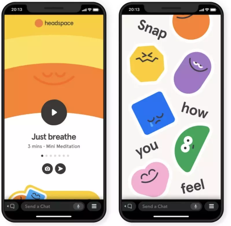 在這裡可以在應用程序中找到 Snapchat 的 Headspace 冥想，以便您練習正念。