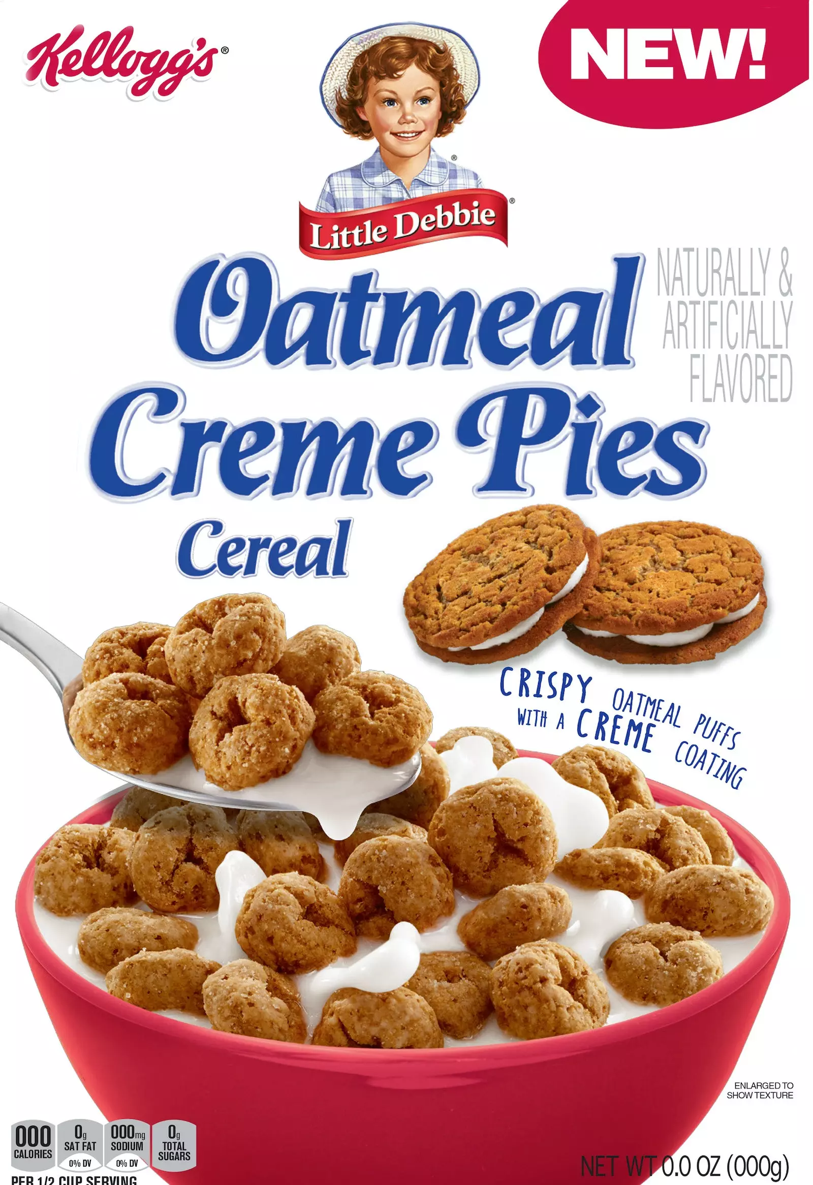 Kellogg's verëffentlecht e Little Debbie Oatmeal Creme Pie Cereal.