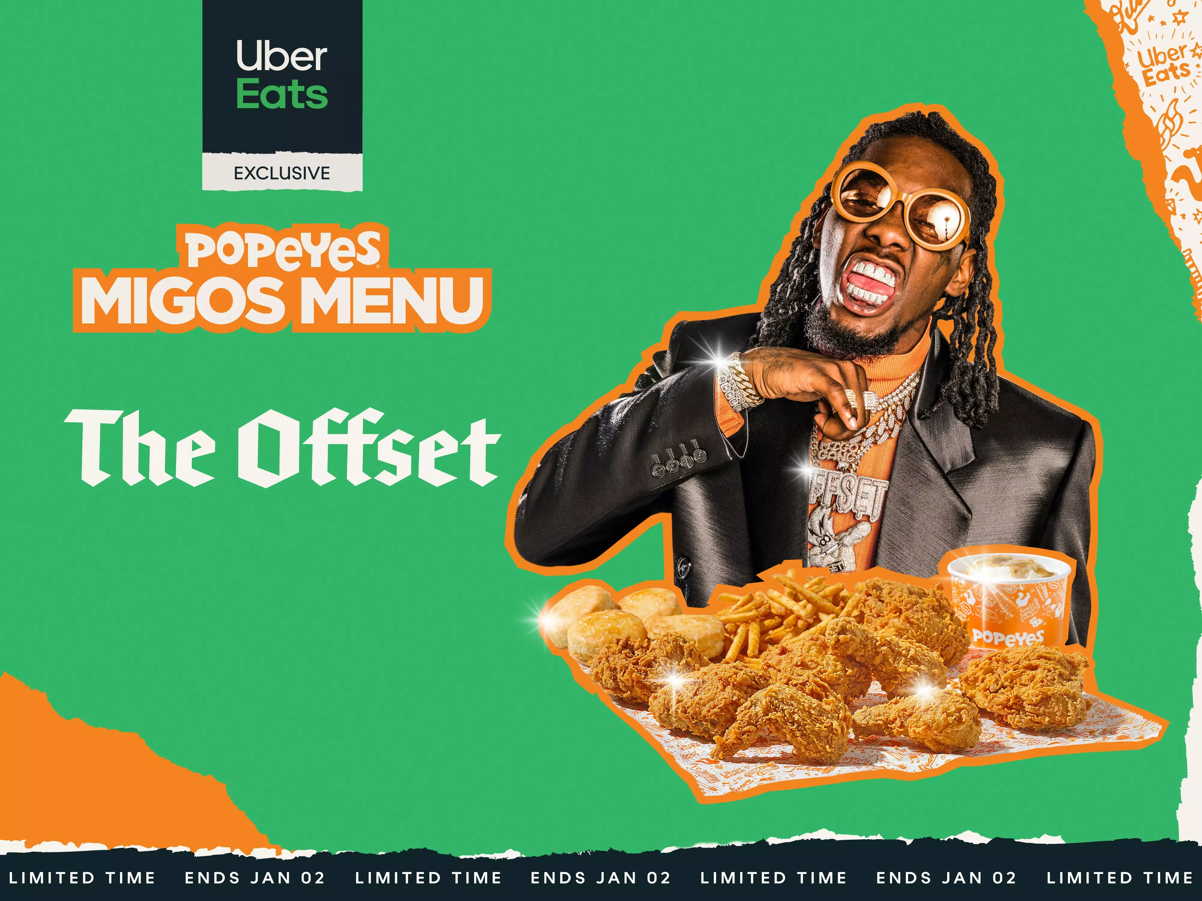 Popeyes' Migos-meny inkluderer fire forskjellige menyalternativer inspirert av medlemmenes favorittmenyelementer...